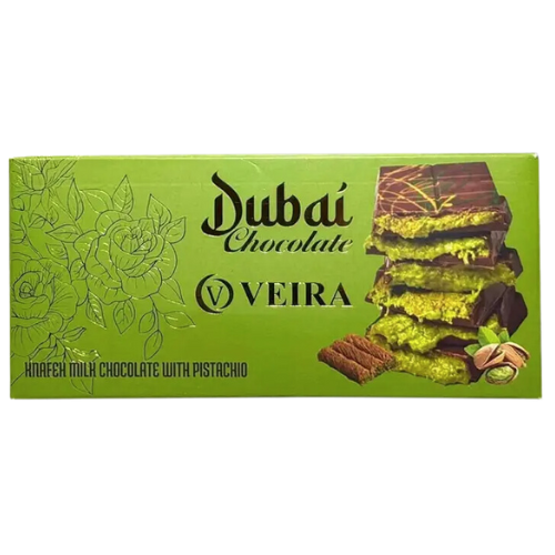 Veira Dubai Chocolate (Green) 12X100G – Candy Cargo