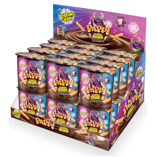 Pappi Sticks & Hazelnut Cream W Popping Candy 24X55G – Candy Cargo