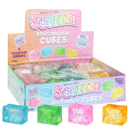 Squeezy Cube W Sugar And Sparkle 12pcs 4 Mixed Flavours Candy Cargo